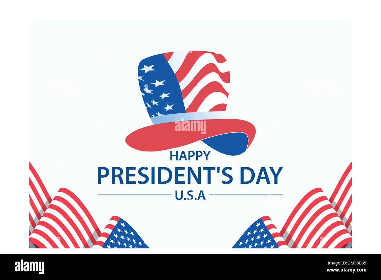 President's Day poster, header or banner design with party flag, flat ...