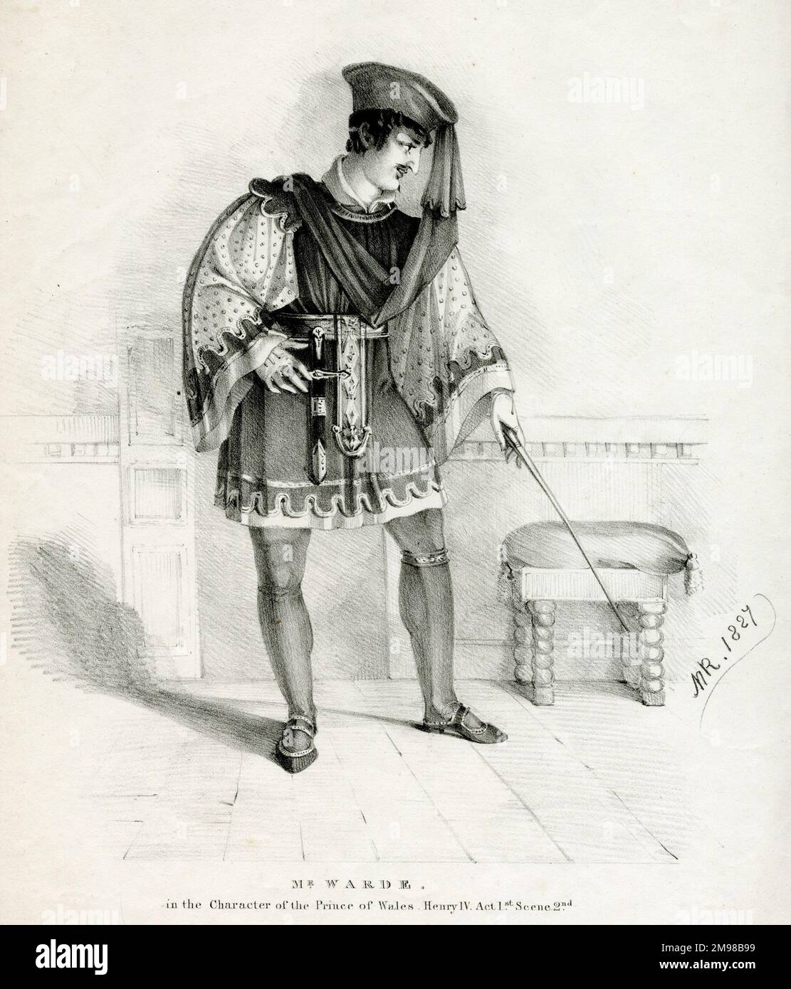 Mr Warde (probably James Prescott Warde, 1792-1840) as the Prince of ...