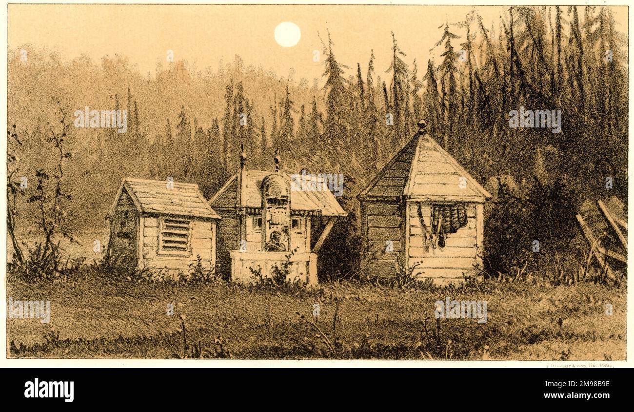 Native American burial houses Stock Photo - Alamy