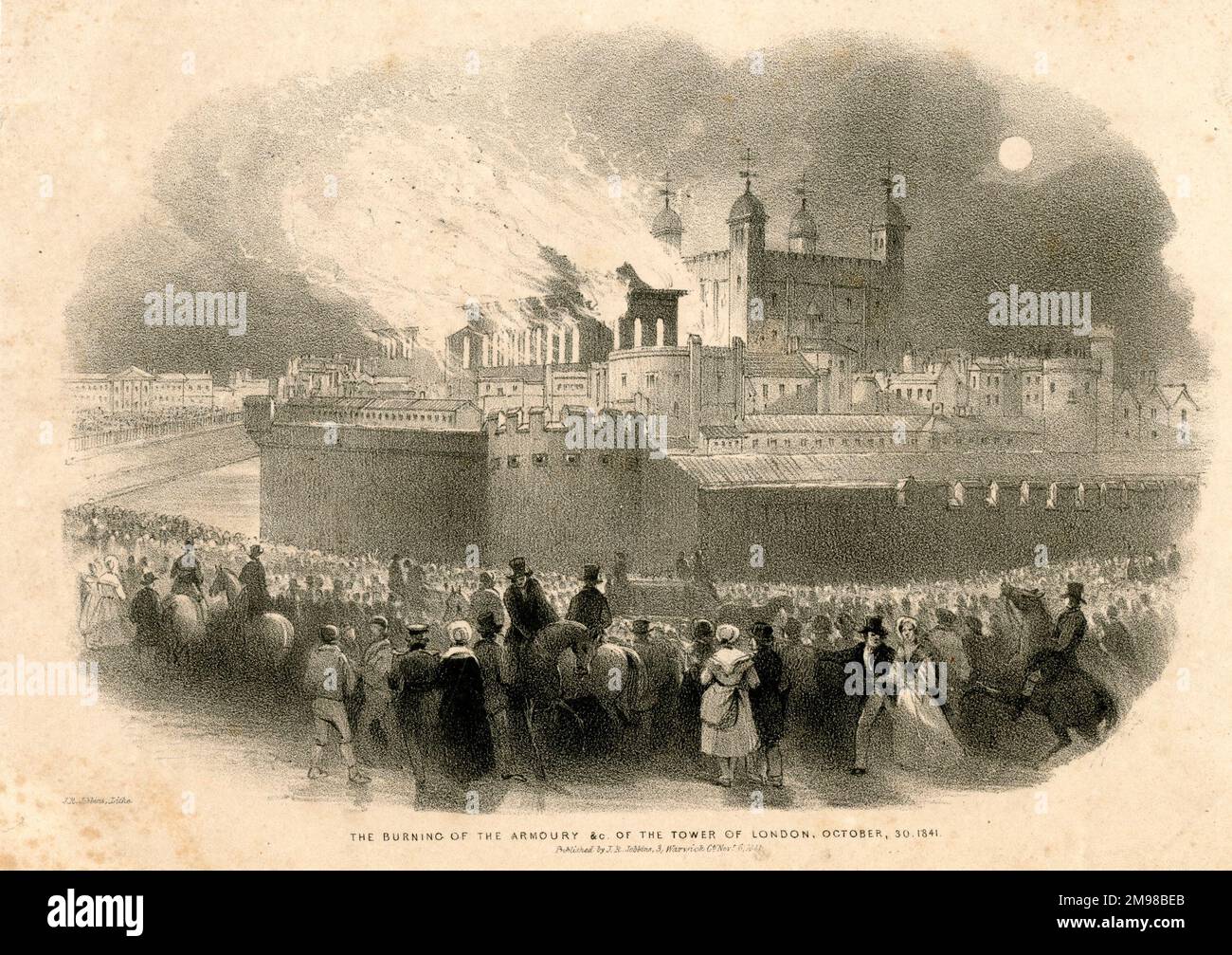 The Burning of the Armoury of the Tower of London, 30 October 1841 ...