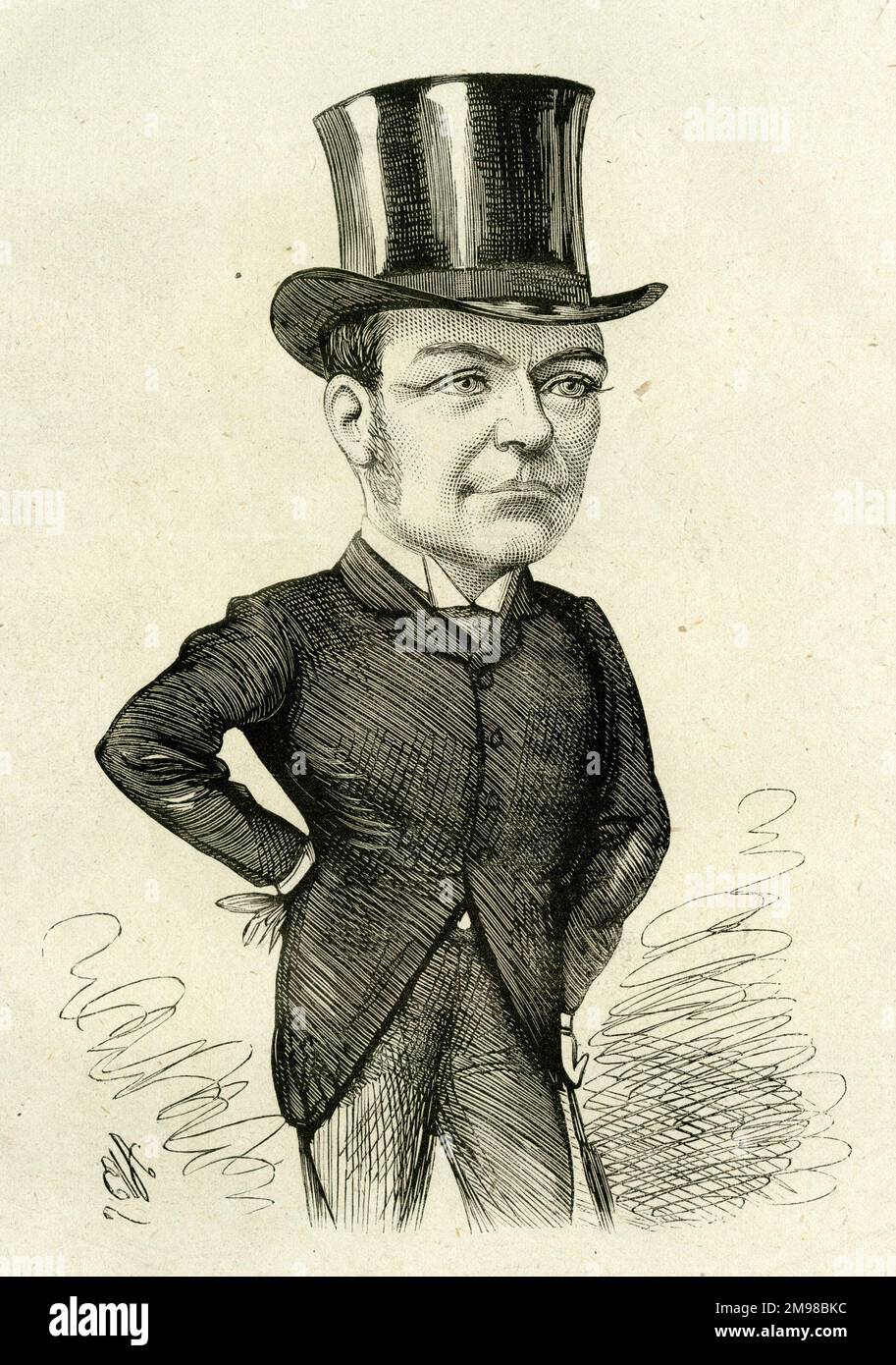 Cartoon portrait, Charles Clavering Wardell Kelly (1839-1885), actor ...