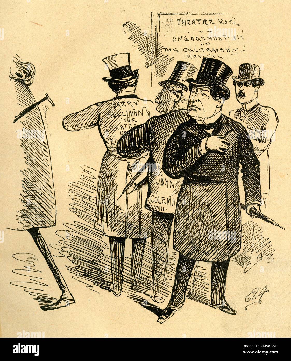 Cartoon, departure of the actor-manager Henry Irving for America ...