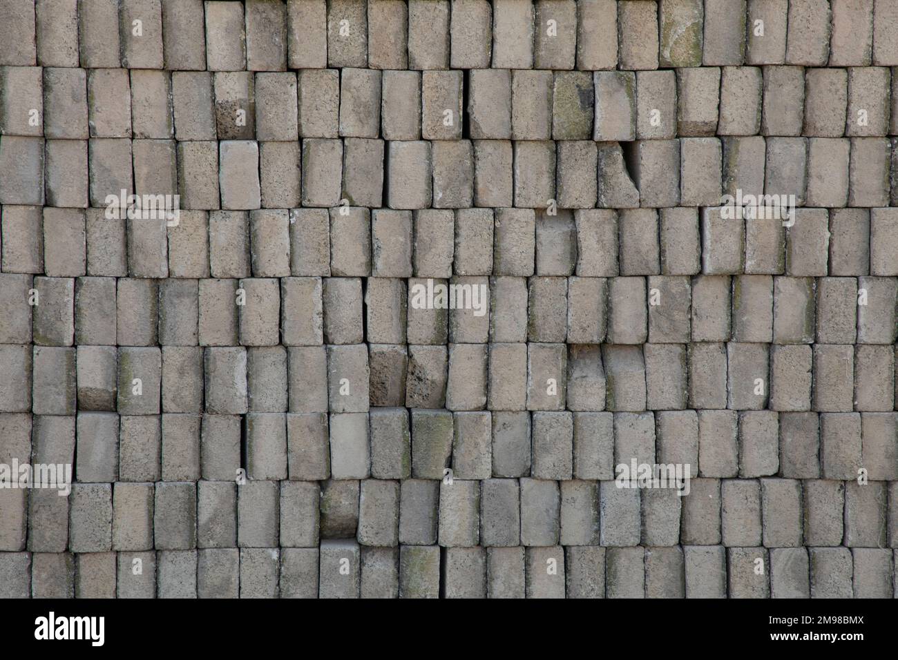 background or texture of pile of partitions or concrete blocks, in a ...