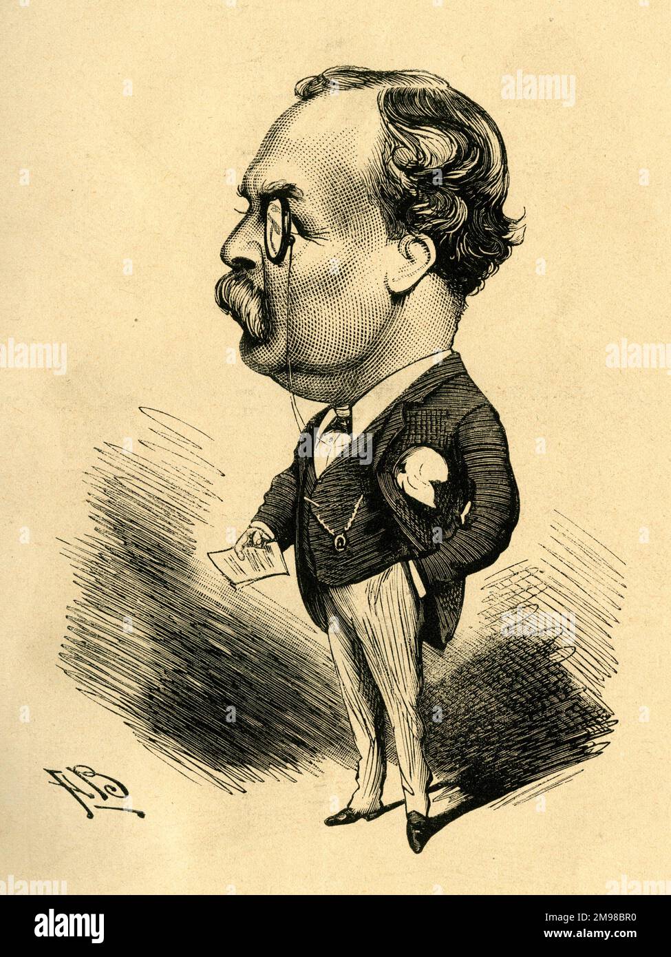Cartoon, Gaston Murray (Garstin Parker Wilson, 1826-1889), actor and ...