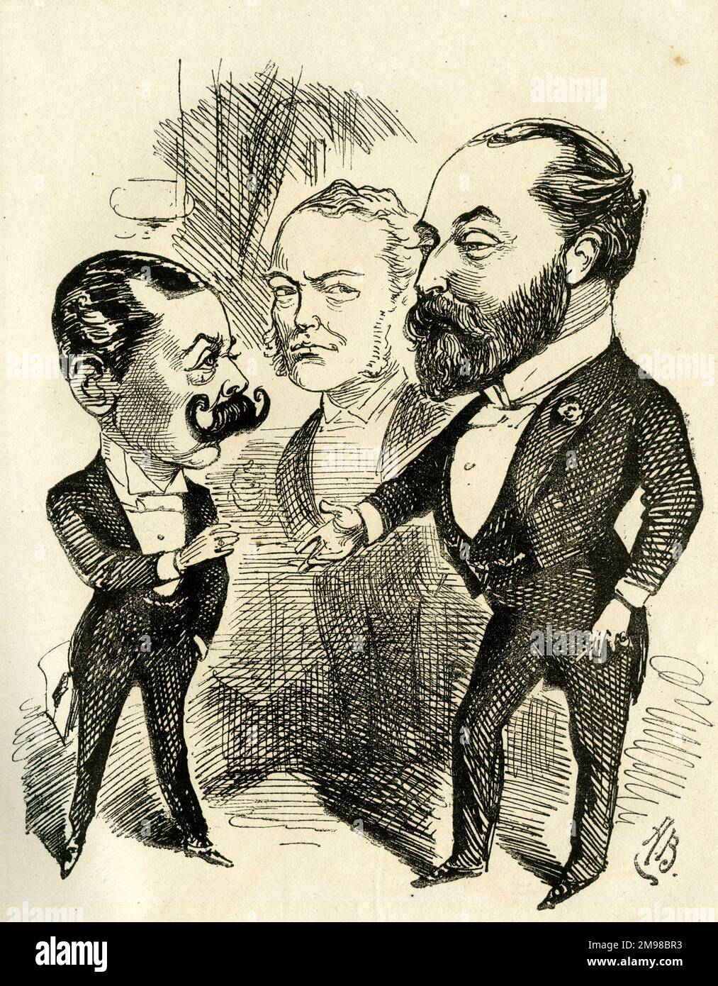 Cartoon edward prince wales randolph churchill says hi-res stock ...