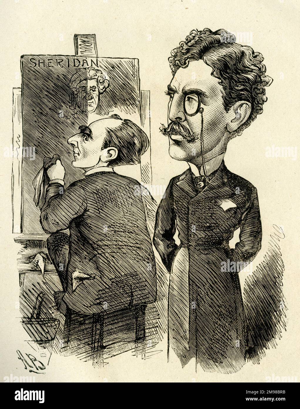 Cartoon, Sir Arthur Wing Pinero (1855-1934), English actor, playwright ...