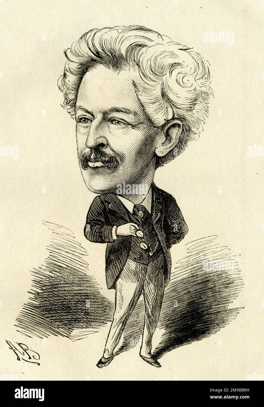 Cartoon portrait, Alfred Nelson, actor Stock Photo - Alamy