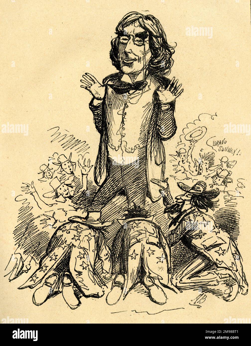Cartoon, Henry Irving in America -- Got 'em again! The legendary actor ...