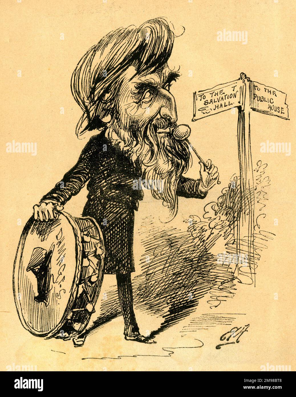 Cartoon, William Booth (1829-1912), founder of the Salvation Army ...