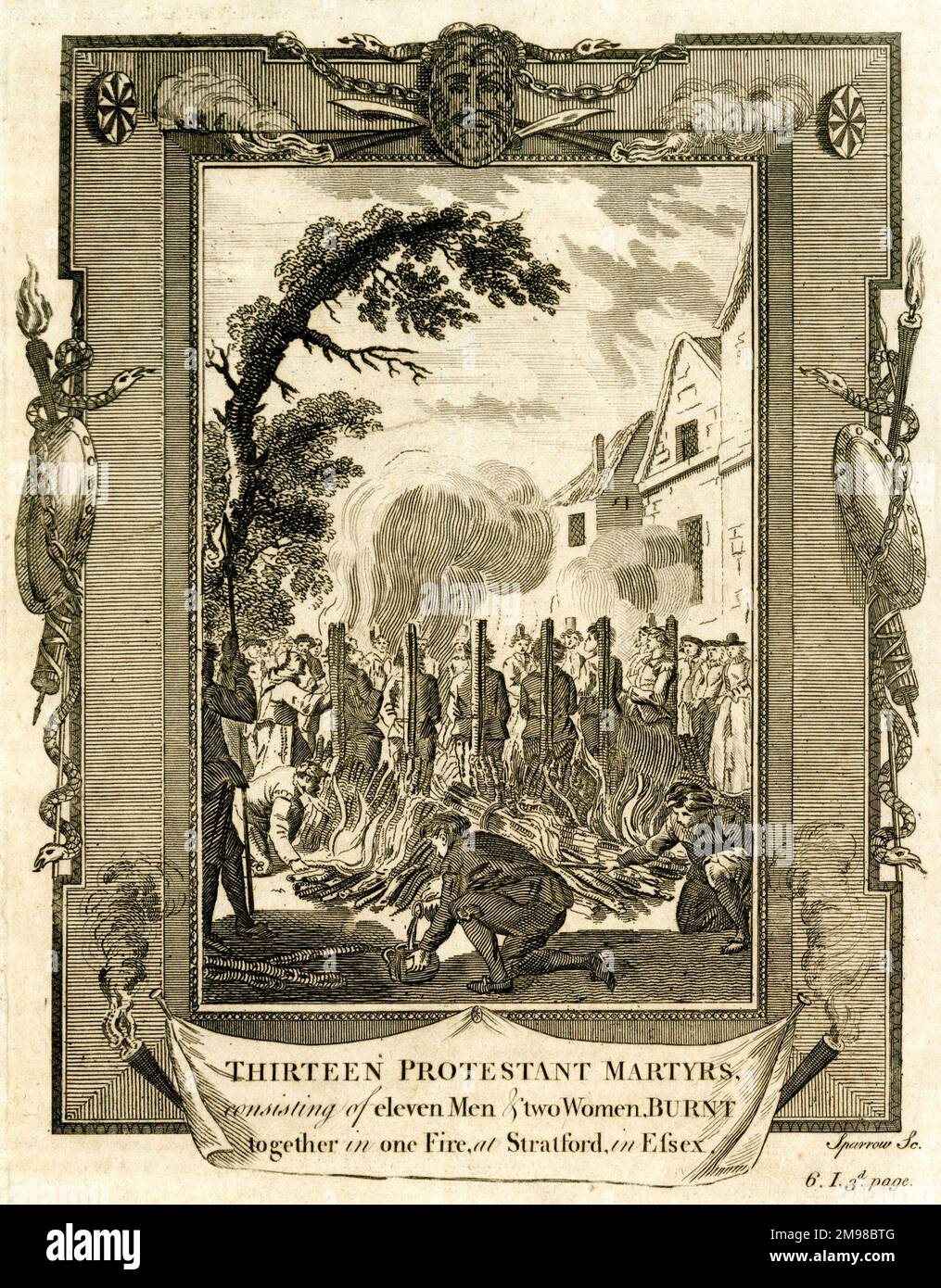 Thirteen Protestant Martyrs, eleven men and two women, burnt together ...