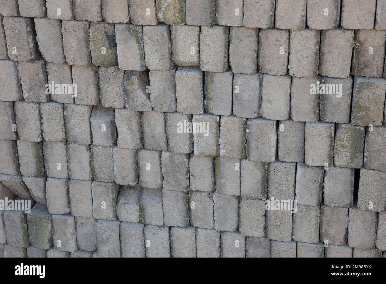 background or texture of pile of partitions or concrete blocks, in a ...