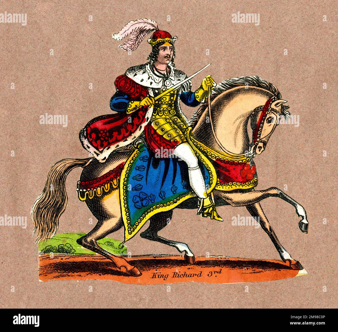 Theatre scrap, King Richard III on horseback, probably at the Battle of ...