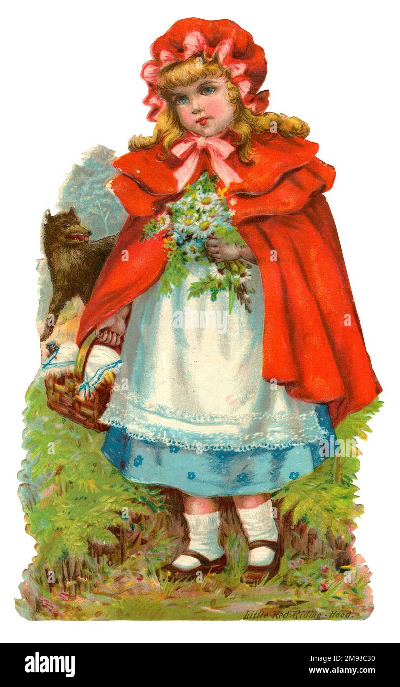 Victorian scrap - Little Red Riding Hood Stock Photo - Alamy