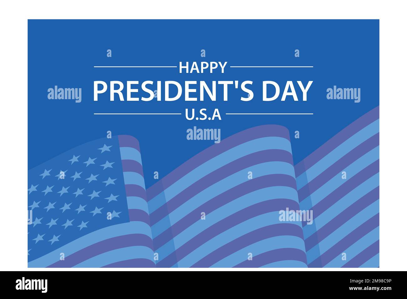 Happy President's Day dark blue background with the US flag, flat ...