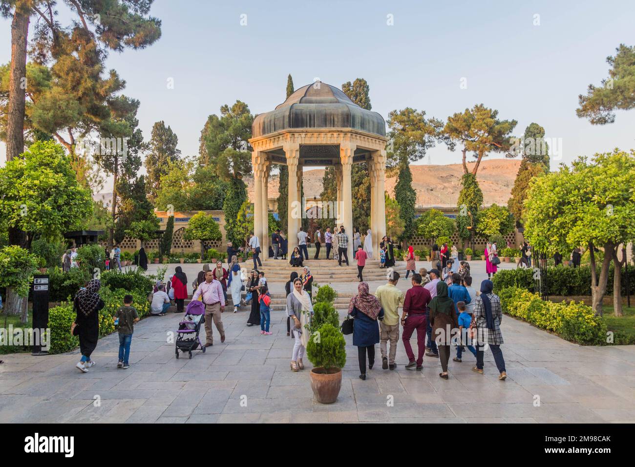 SHIRAZ, IRAN - JULY 8, 2019: People visit Tomb of Hafez in Shiraz, Iran ...