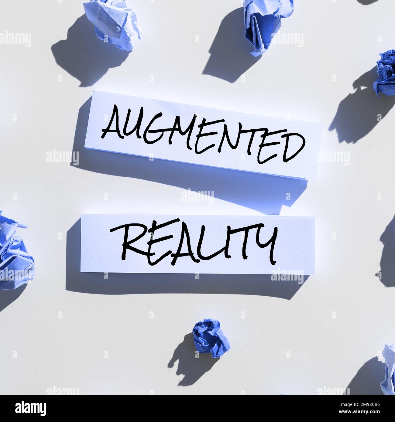 Sign displaying Augmented Reality. Word for technology that imposes ...