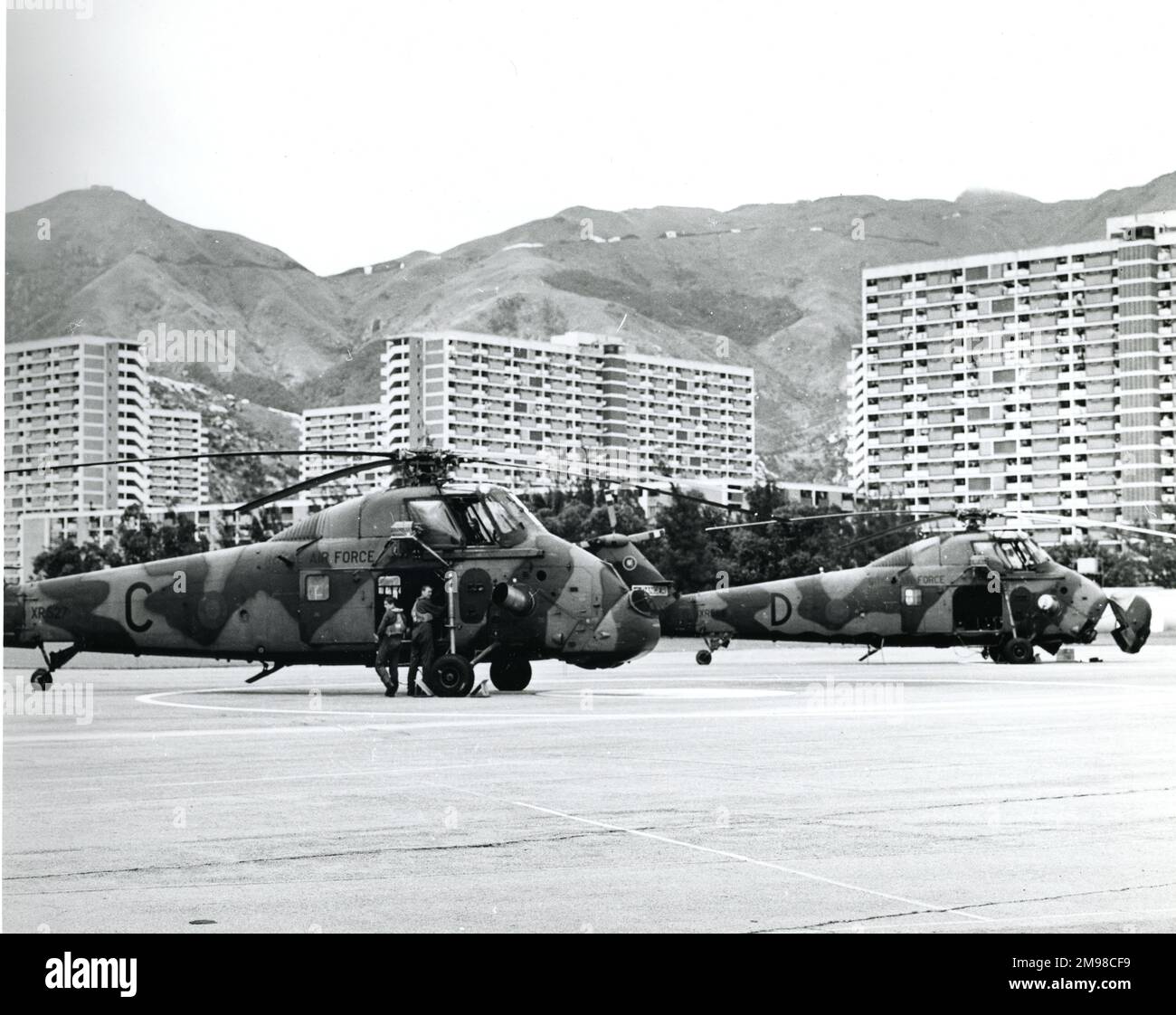 Westland Wessex HC2s, XR527 and XR588, of No28 Squadron RAF Kai Tak ...