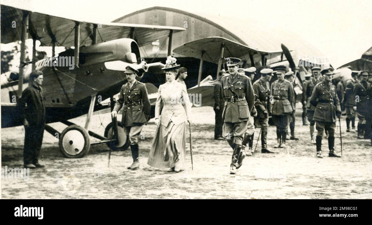 Queen Mary and General Trenchard inspecting an RFC squadron in France ...