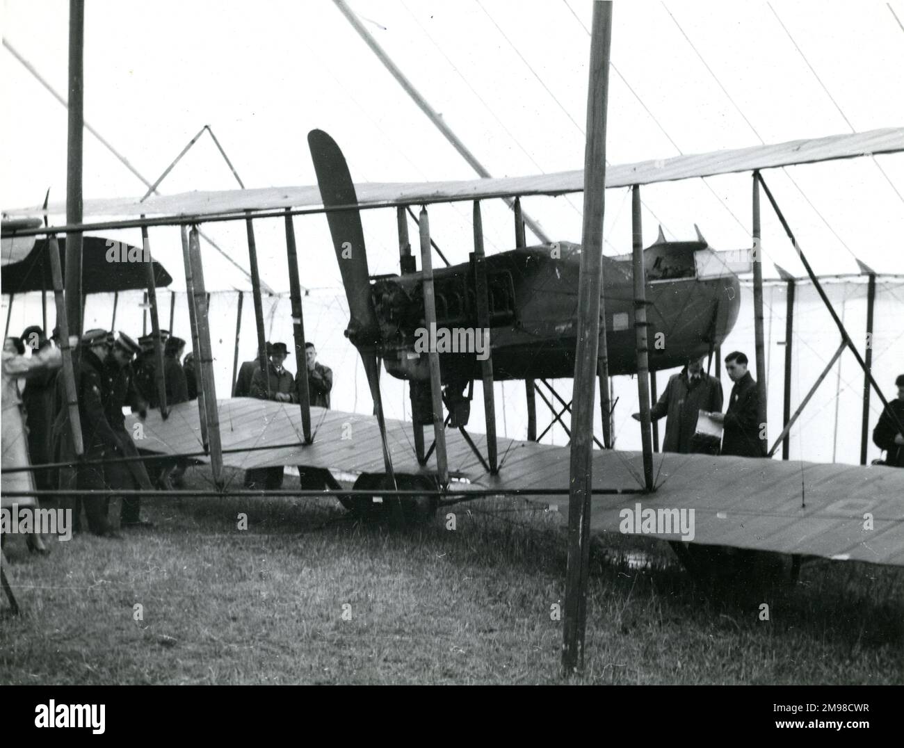 The Maurice Farman F40 of the Nash Collection inside the marquee at the ...