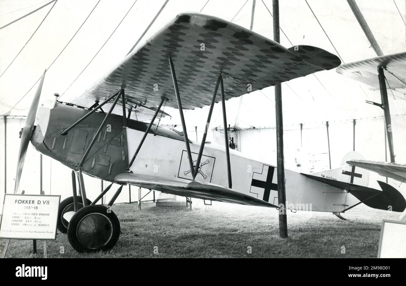 The 1917 Fokker DVII of the Nash Collection inside the marquee at the ...