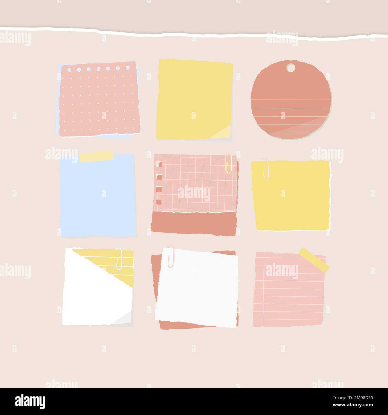 Colorful paper note collection social ads template vector Stock Vector ...