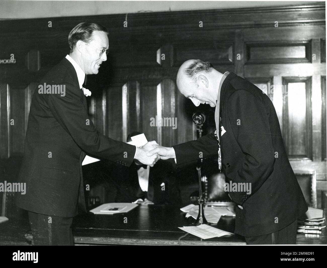 HRH Prince Bernhard of The Netherlands, left, is presented with his ...