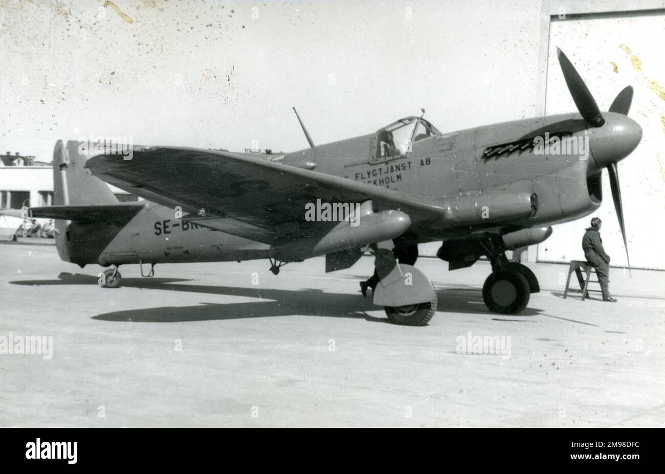 Fairey Firefly TT1, SE-BR?, target tug operated by Svensk Flygtj„nst AB ...