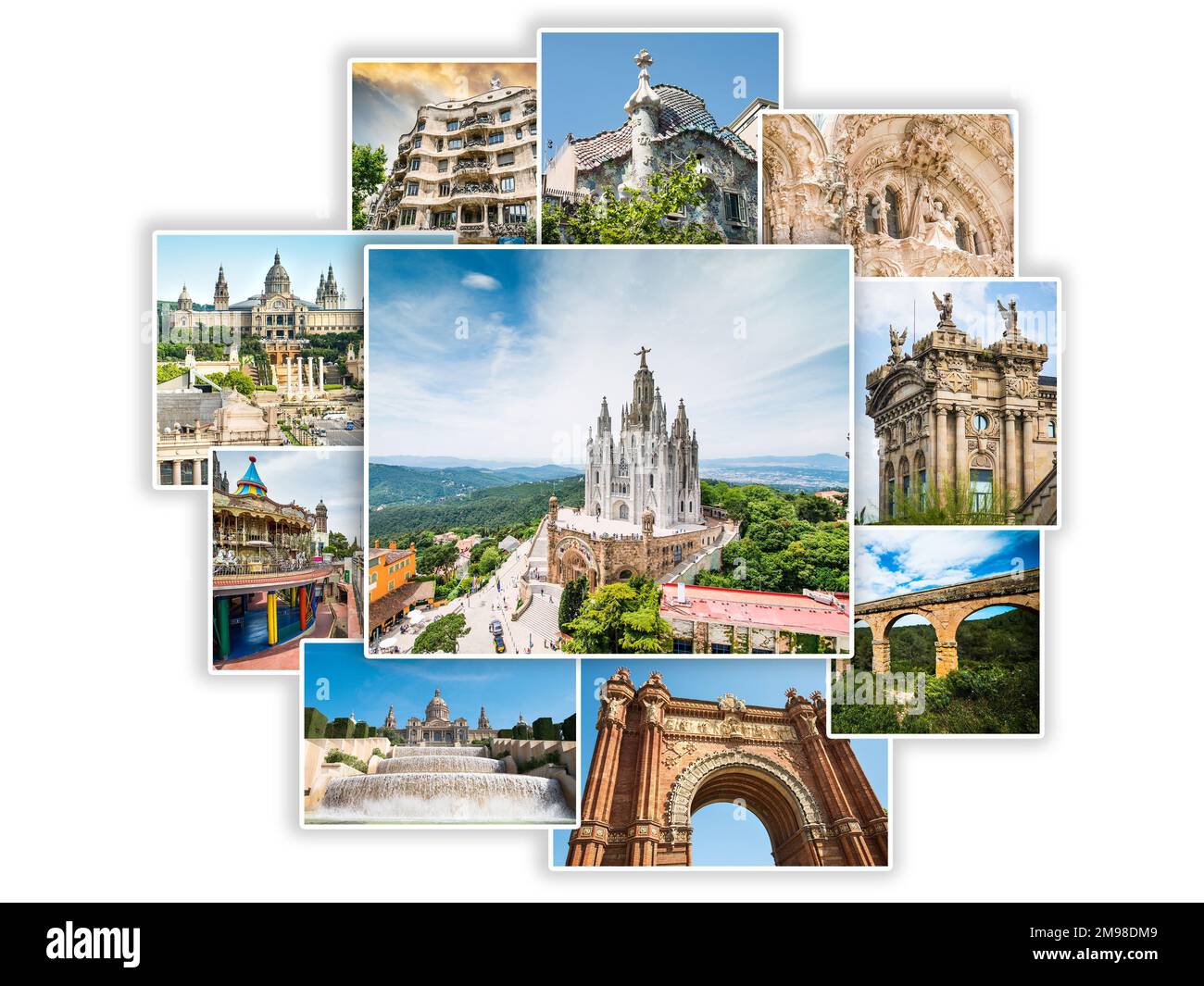 Collage of sights of Barcelona Stock Photo - Alamy