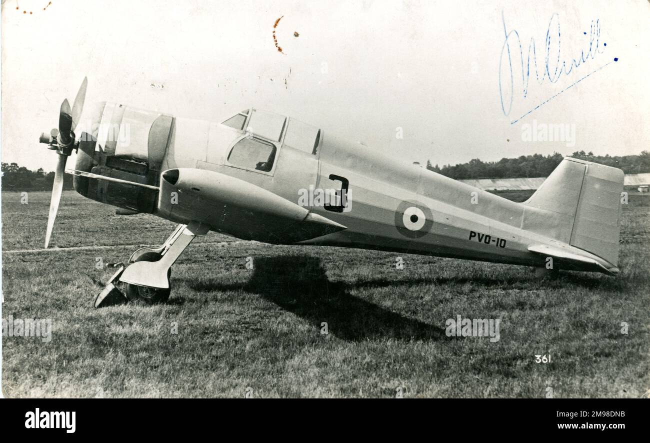 Vickers Venom, PVO-10 [photograph autographed by Jeffrey Quill, test ...