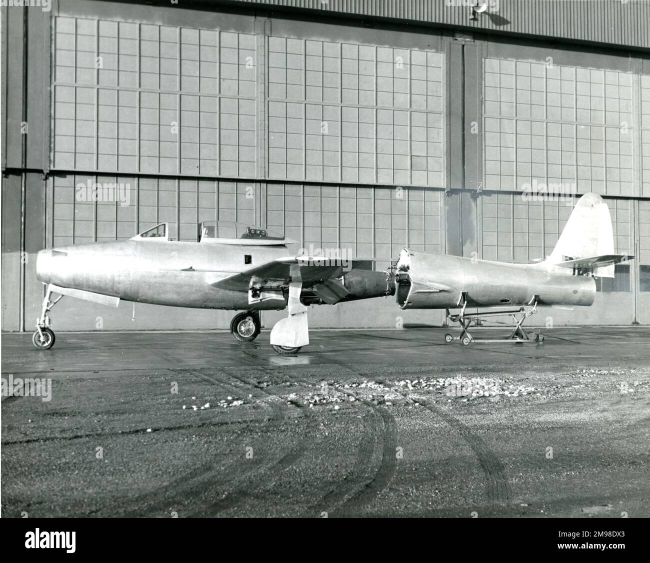 Republic P-84 Thunderjet showing how the engine is accessed Stock Photo ...