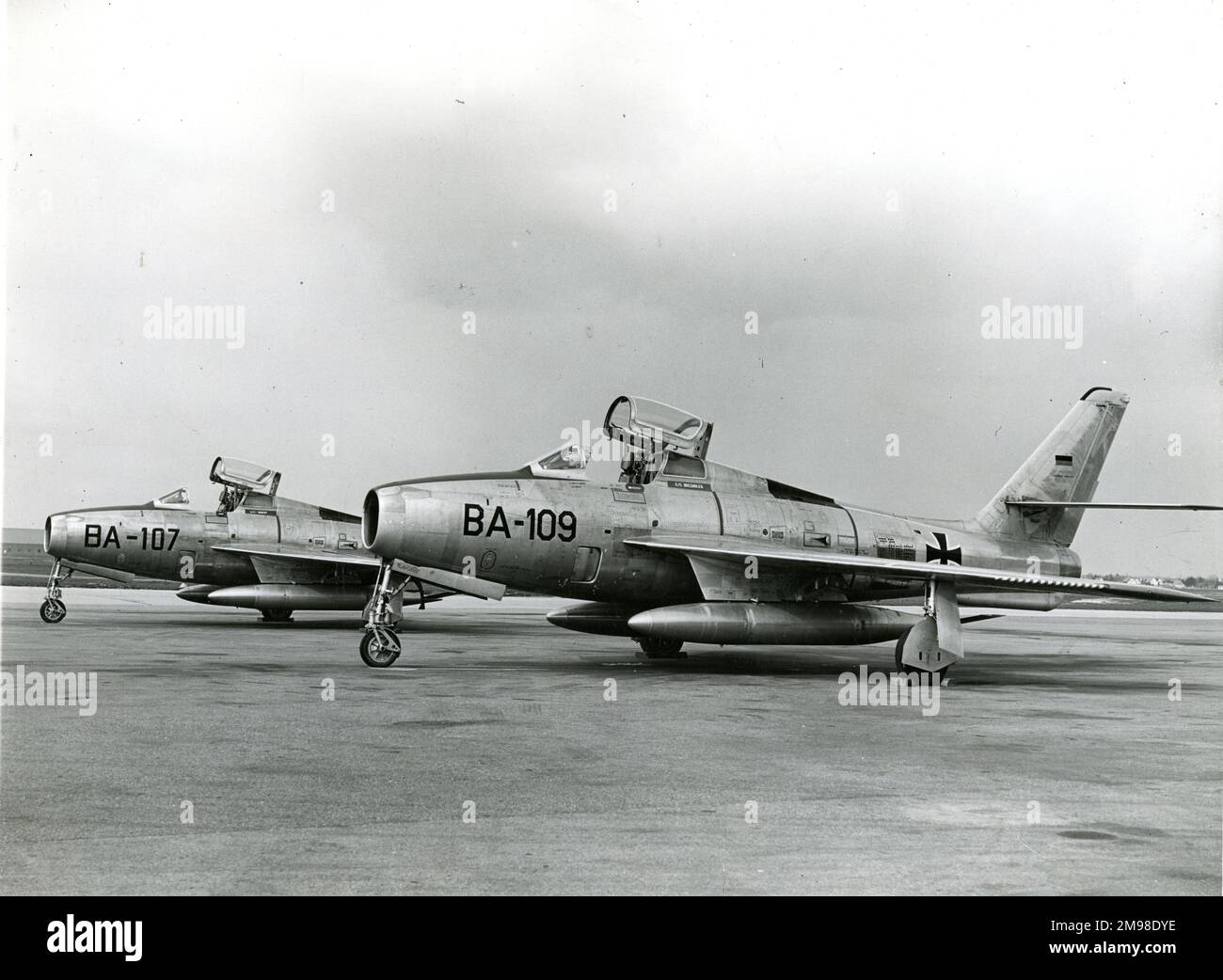 Two Republic F-84F Thunderstreaks of the Luftwaffe Stock Photo - Alamy