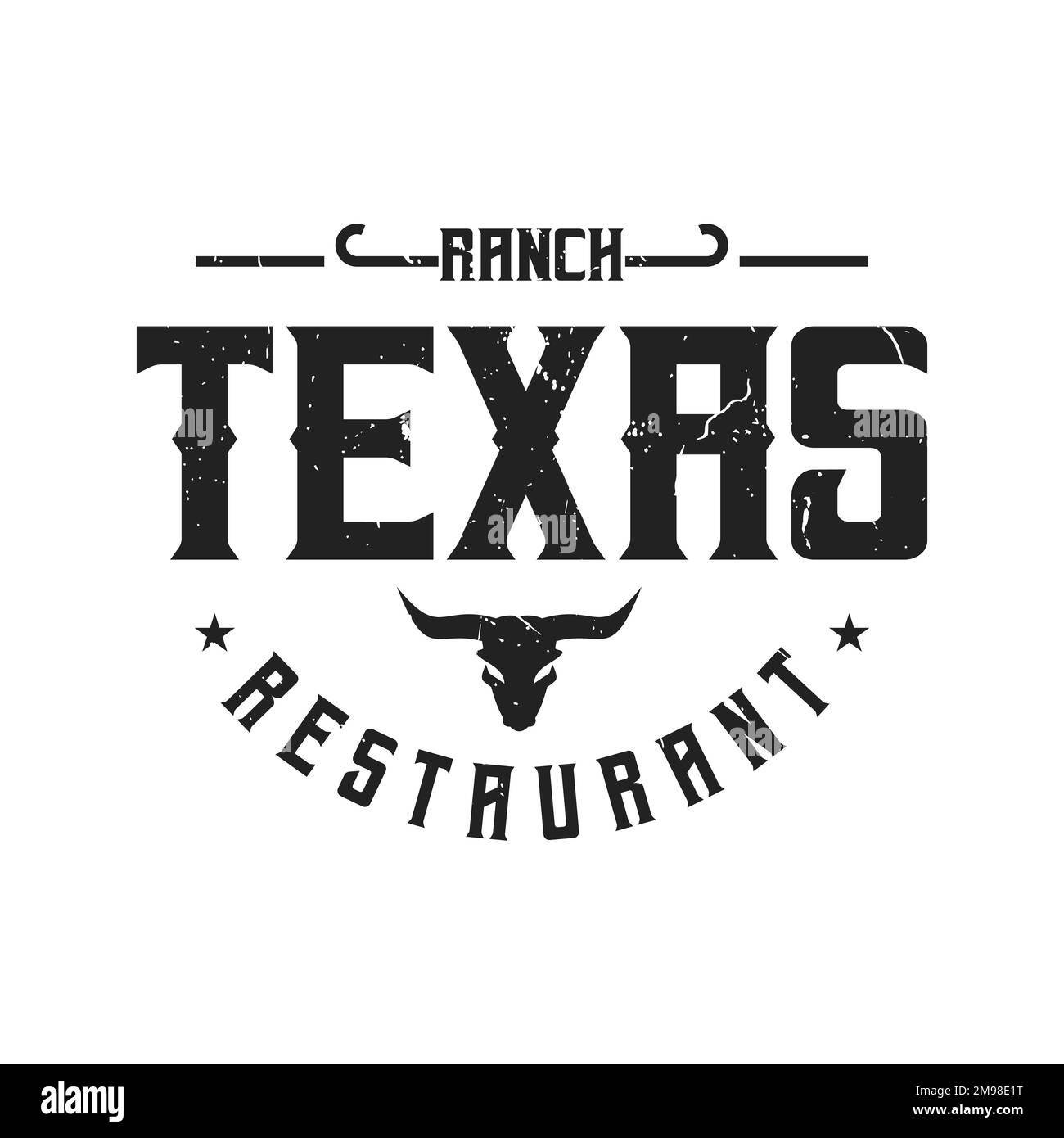 Vintage Retro Texas Longhorn, Western State Bull Cow Vintage Label Logo ...