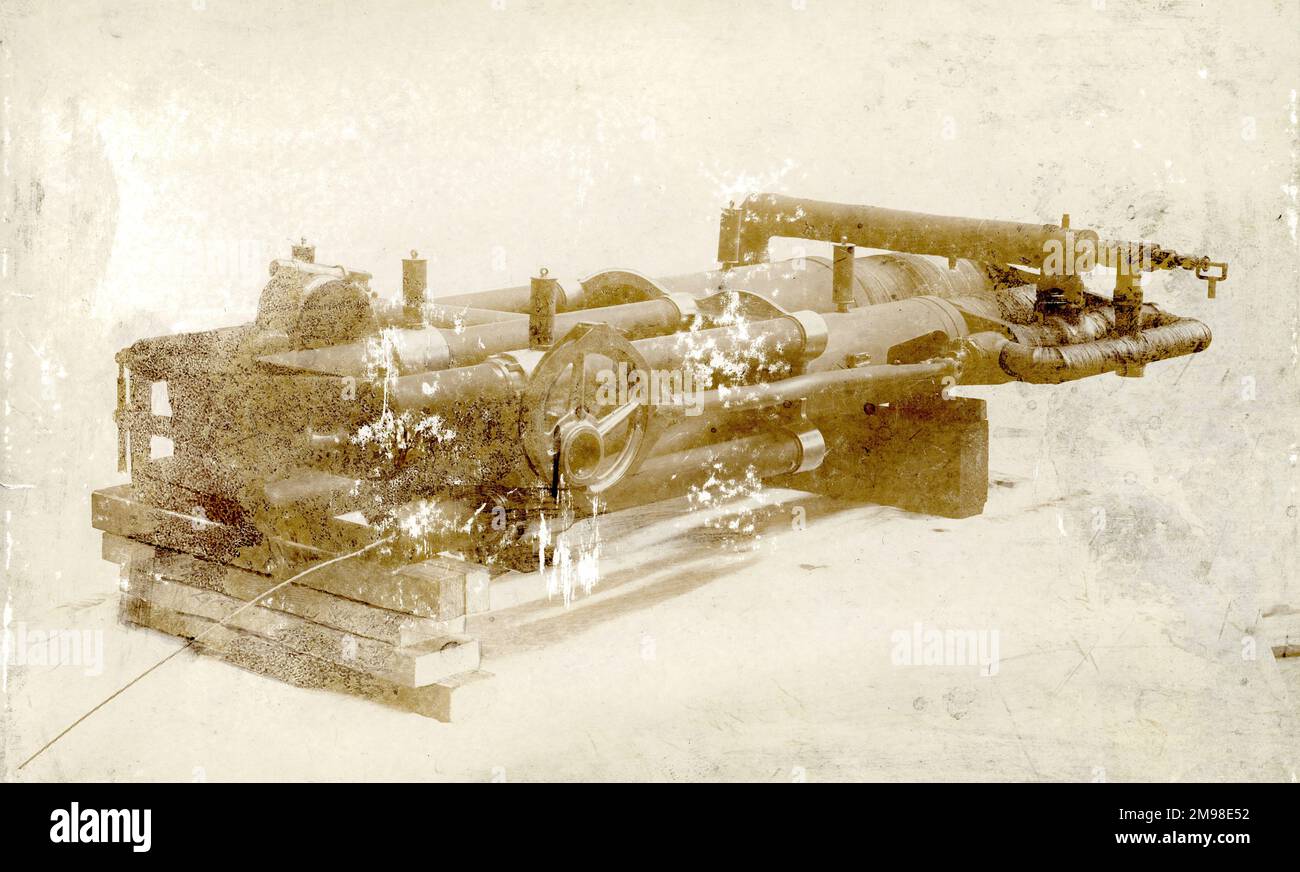 Two-cylinder steam engine used by Sir Hiram Maxim, circa 1890 Stock ...