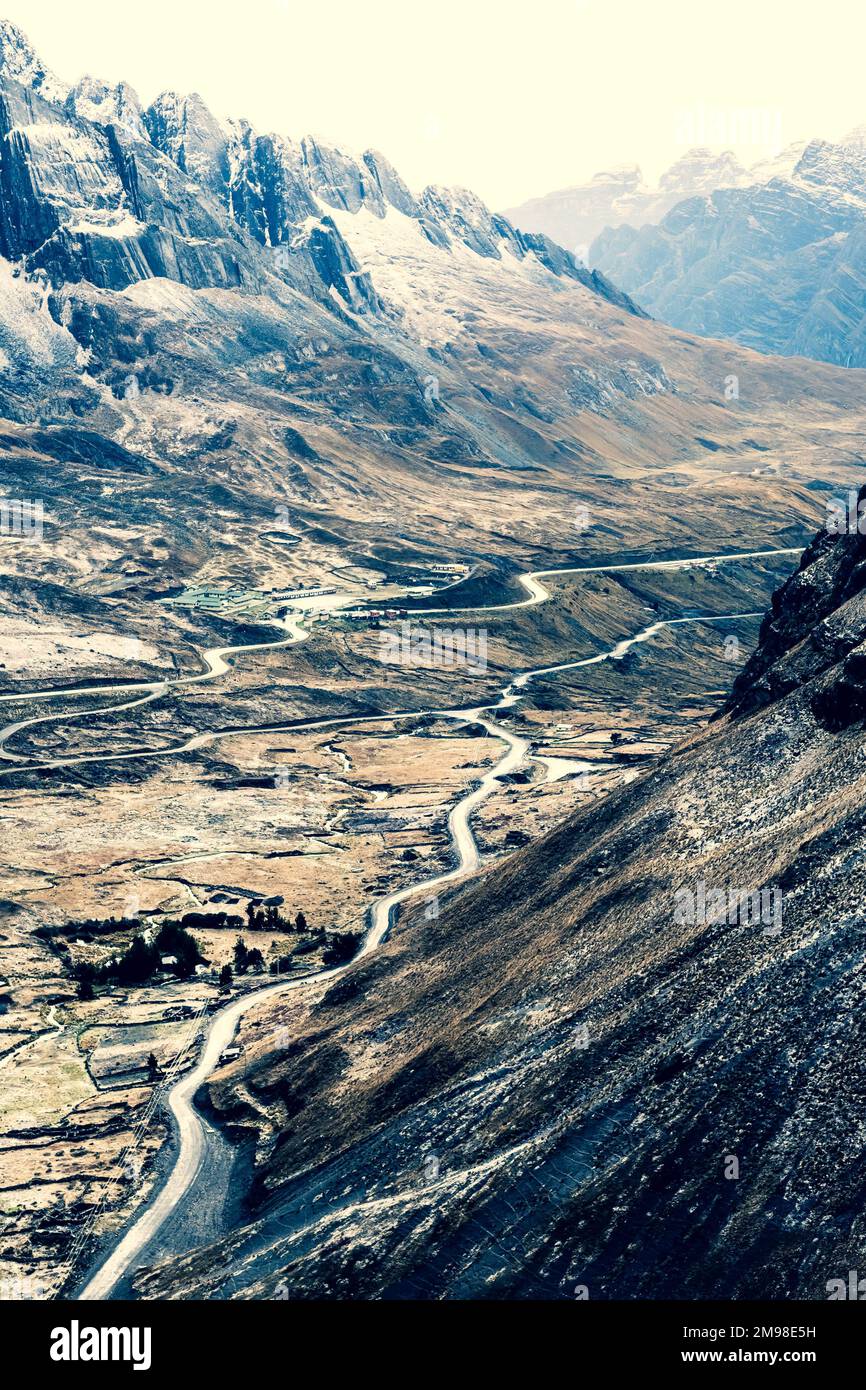 Top view of valley among rocky Andes Stock Photo - Alamy