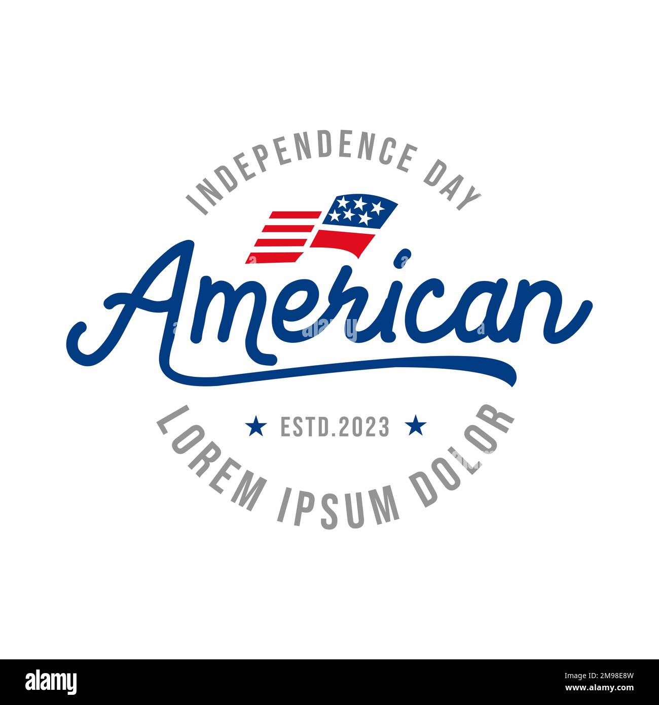 Independence day america isolated round shape american flag vector logo ...