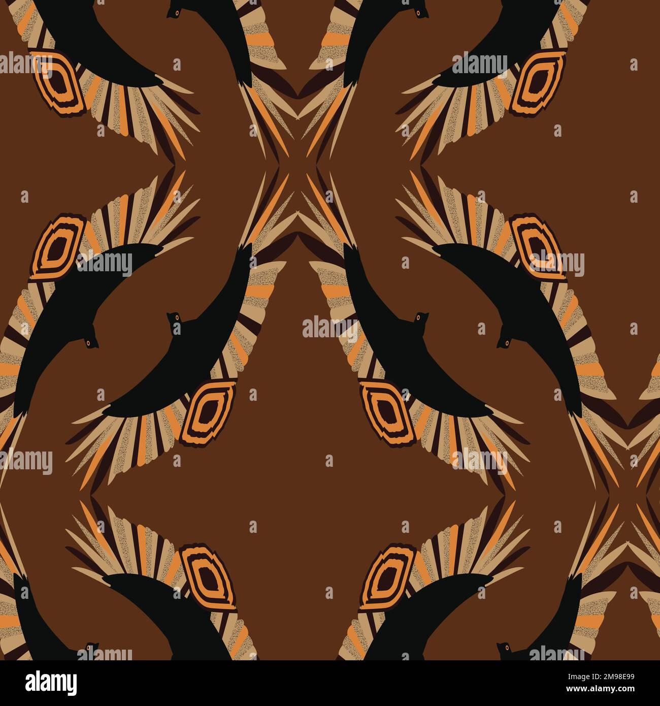 Birds seamless pattern vector. Fashionable template for design. Trendy ...