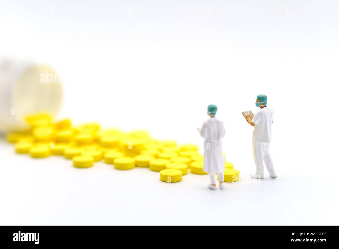 Medical and Healthcare Concept. Closeup two doctor miniature with ...
