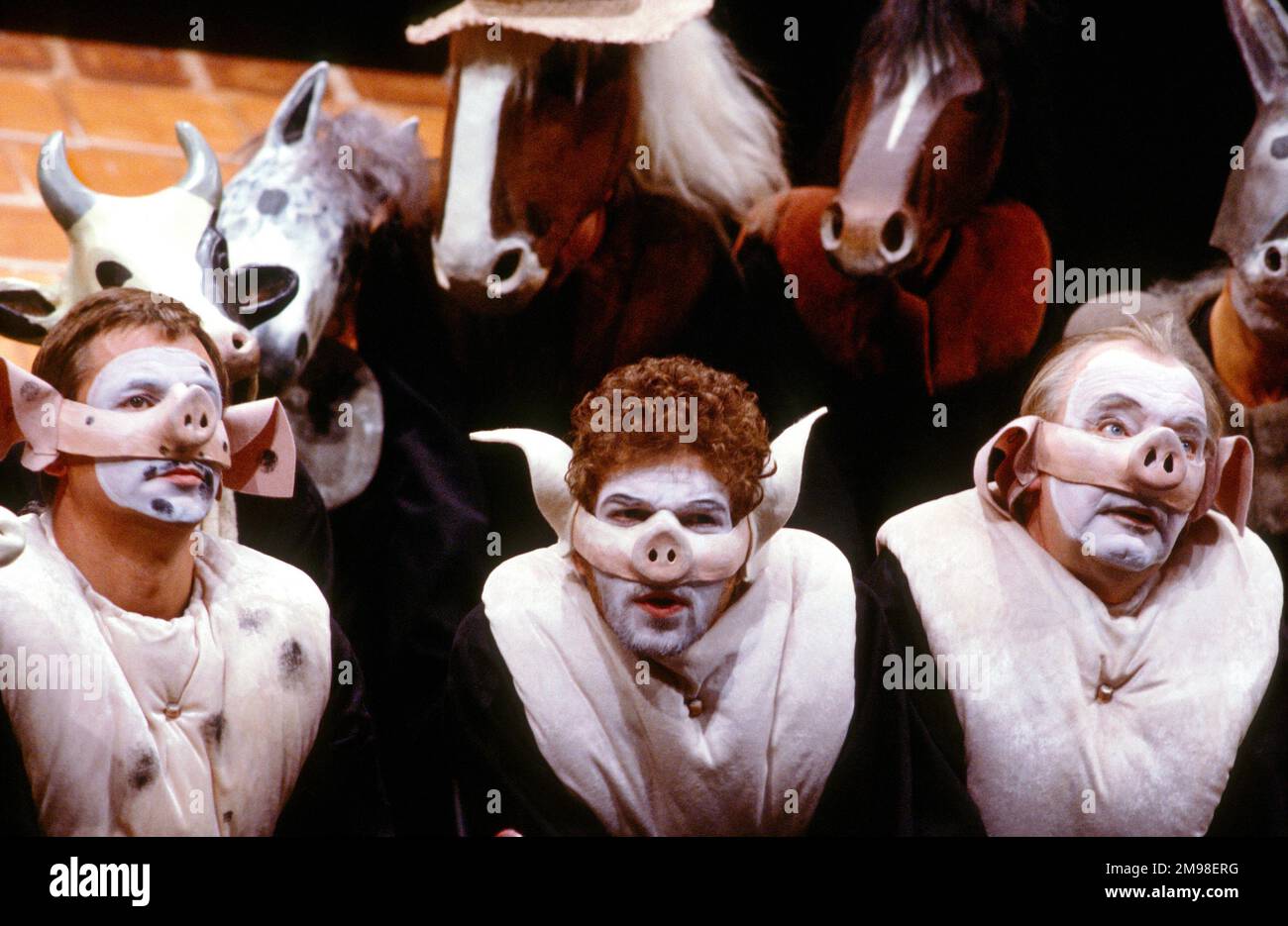 l-r: Barrie Rutter (Napoleon), Greg Hicks (Snowball), David Ryall ...