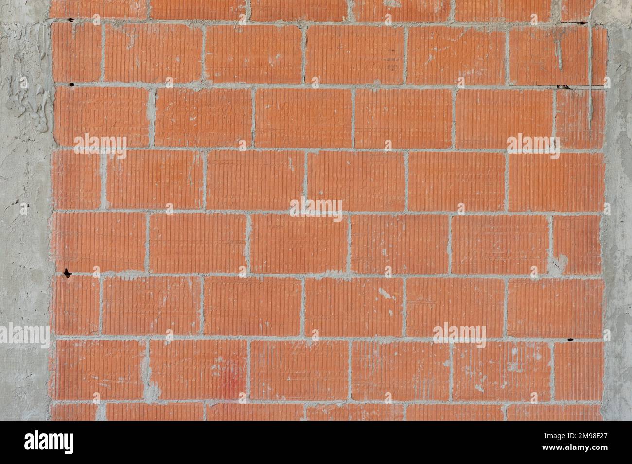 Red partition wall background or texture with concrete castles Stock ...