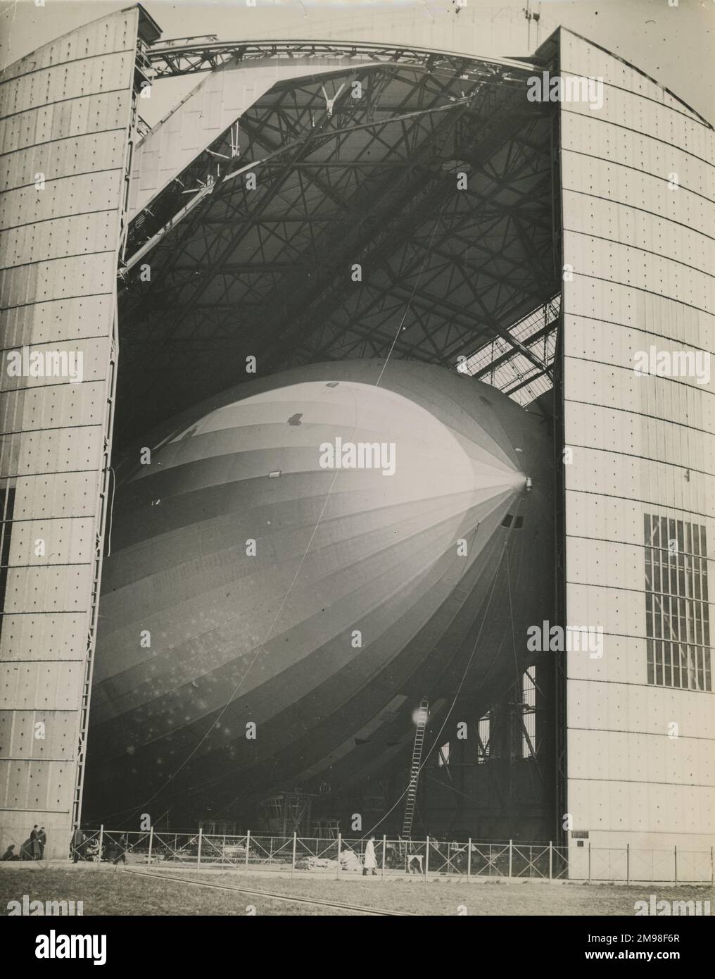 The LZ129 Hindenburg in its hangar at Friedrichshafen on 3 March 1936 ...