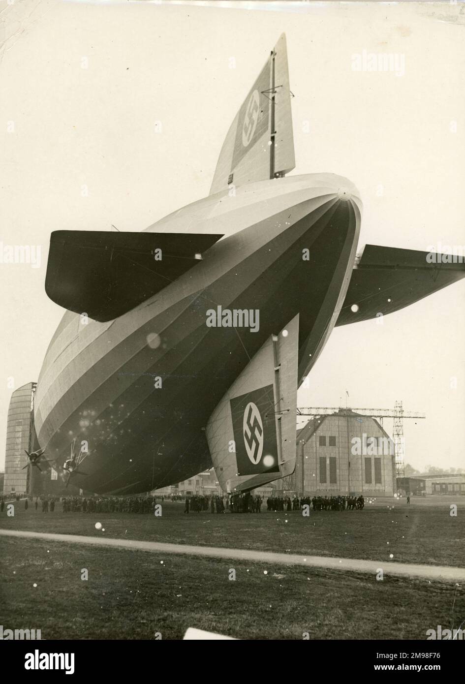 The LZ129 Hindenburg outside its hangar at Friedrichshafen on 4 March ...