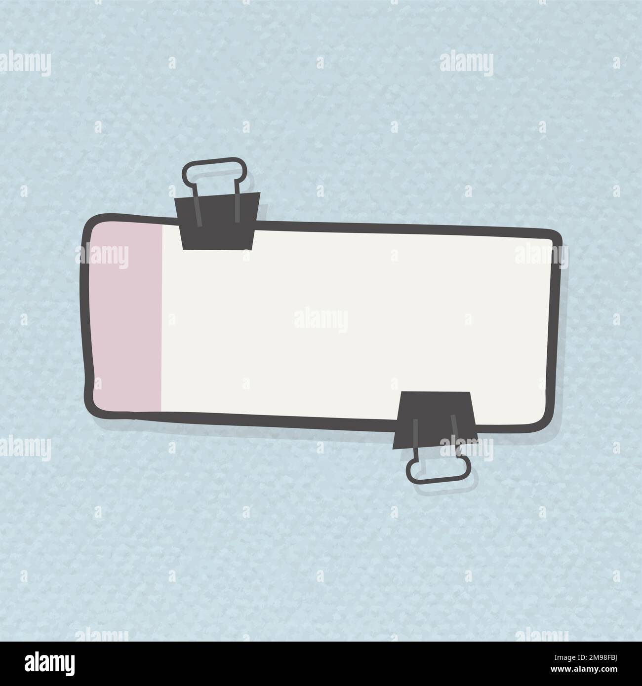 Blank paper note with binder paper clips vector Stock Vector Image ...