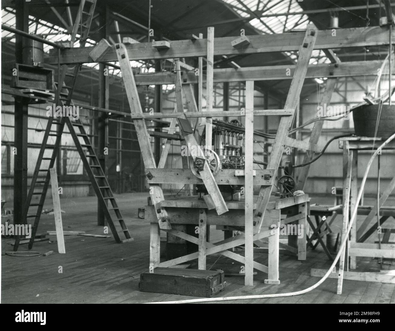 The Maxim 80hp water-cooled, four-cylinder engine for the 1910 biplane ...