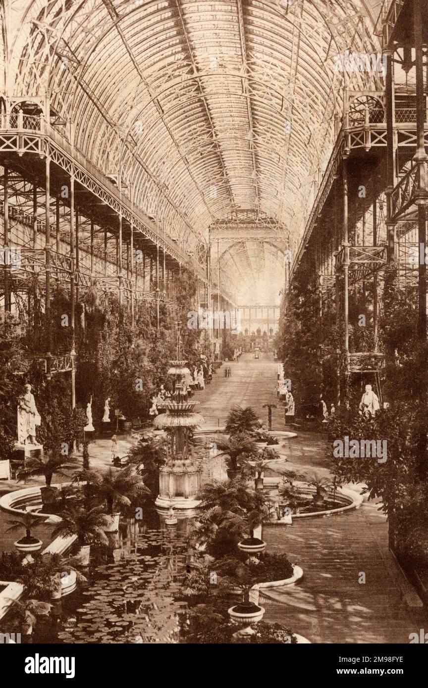 Crystal Palace, Sydenham, South nave looking north - from a photograph ...