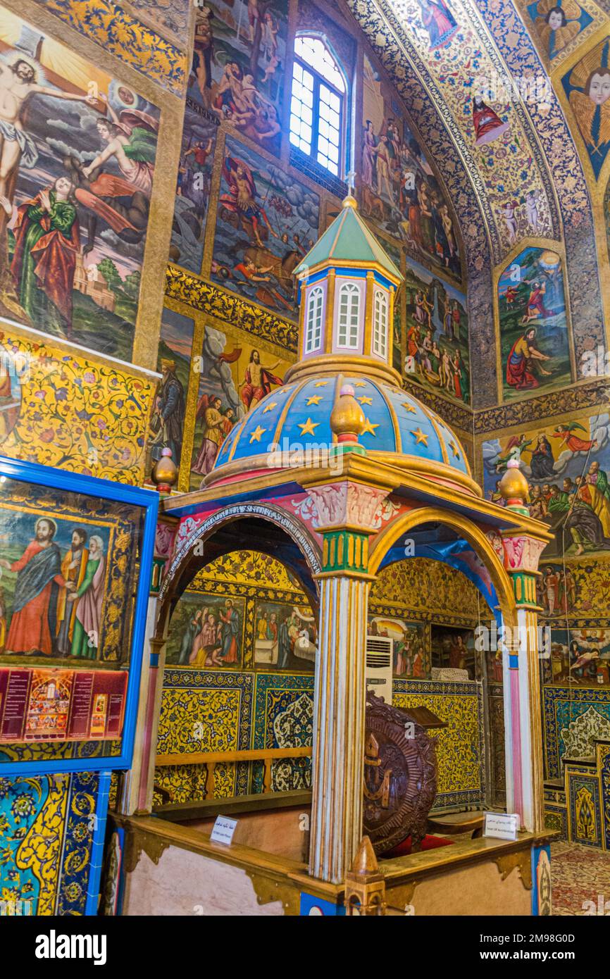 ISFAHAN, IRAN - JULY 10, 2019: Interior of the Vank cathedral in ...