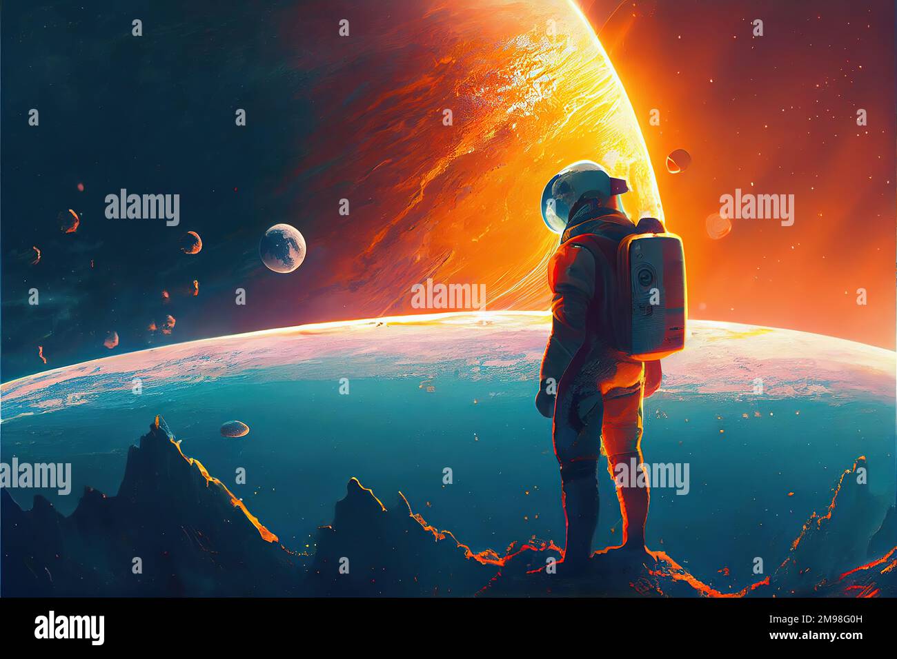Astronaut floating station hi-res stock photography and images - Alamy