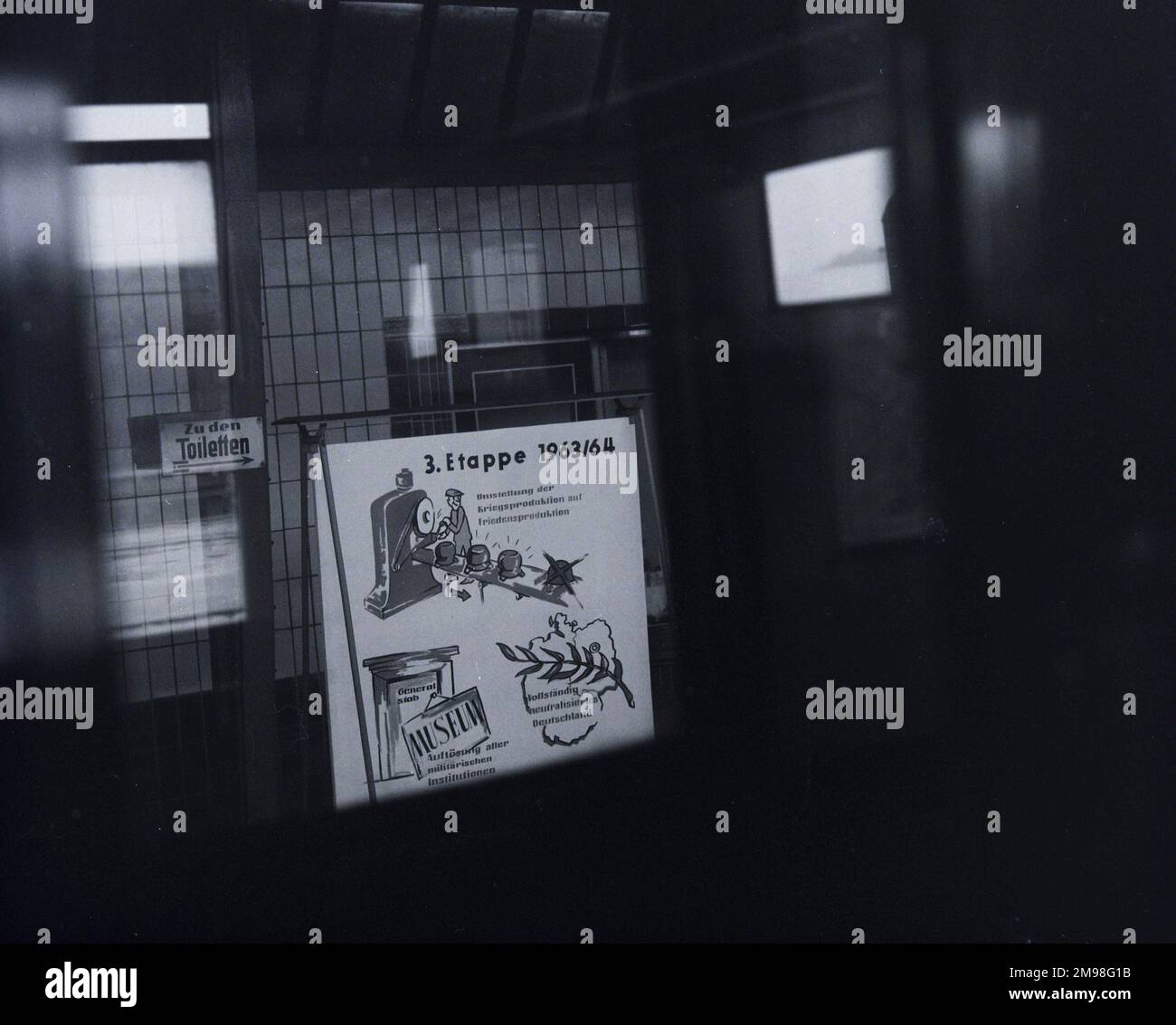 Soviet properganda display poster at a railway station on the former ...