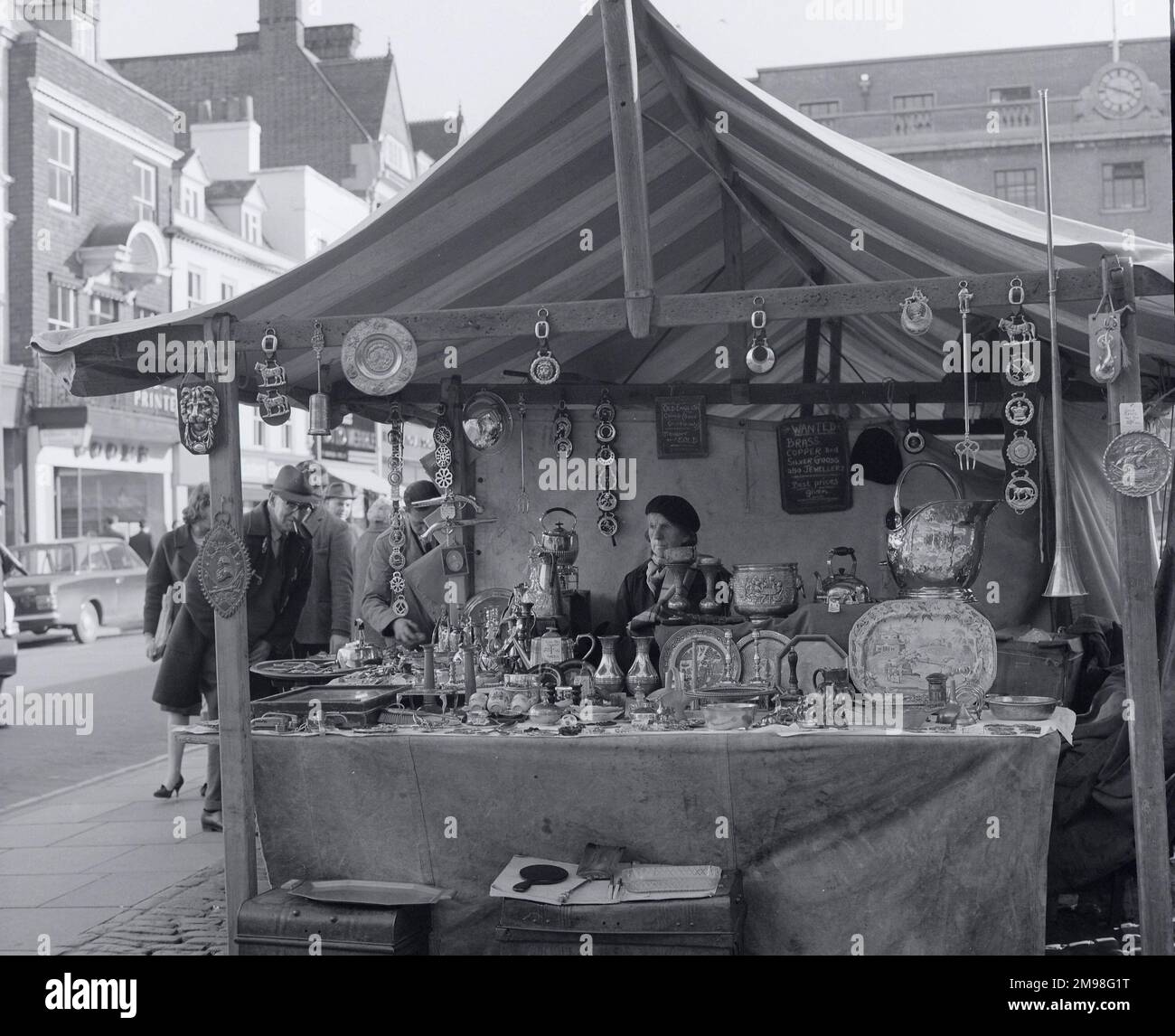Bric a Brac stall in a Cambridge Street Cambridge England Stock Photo ...