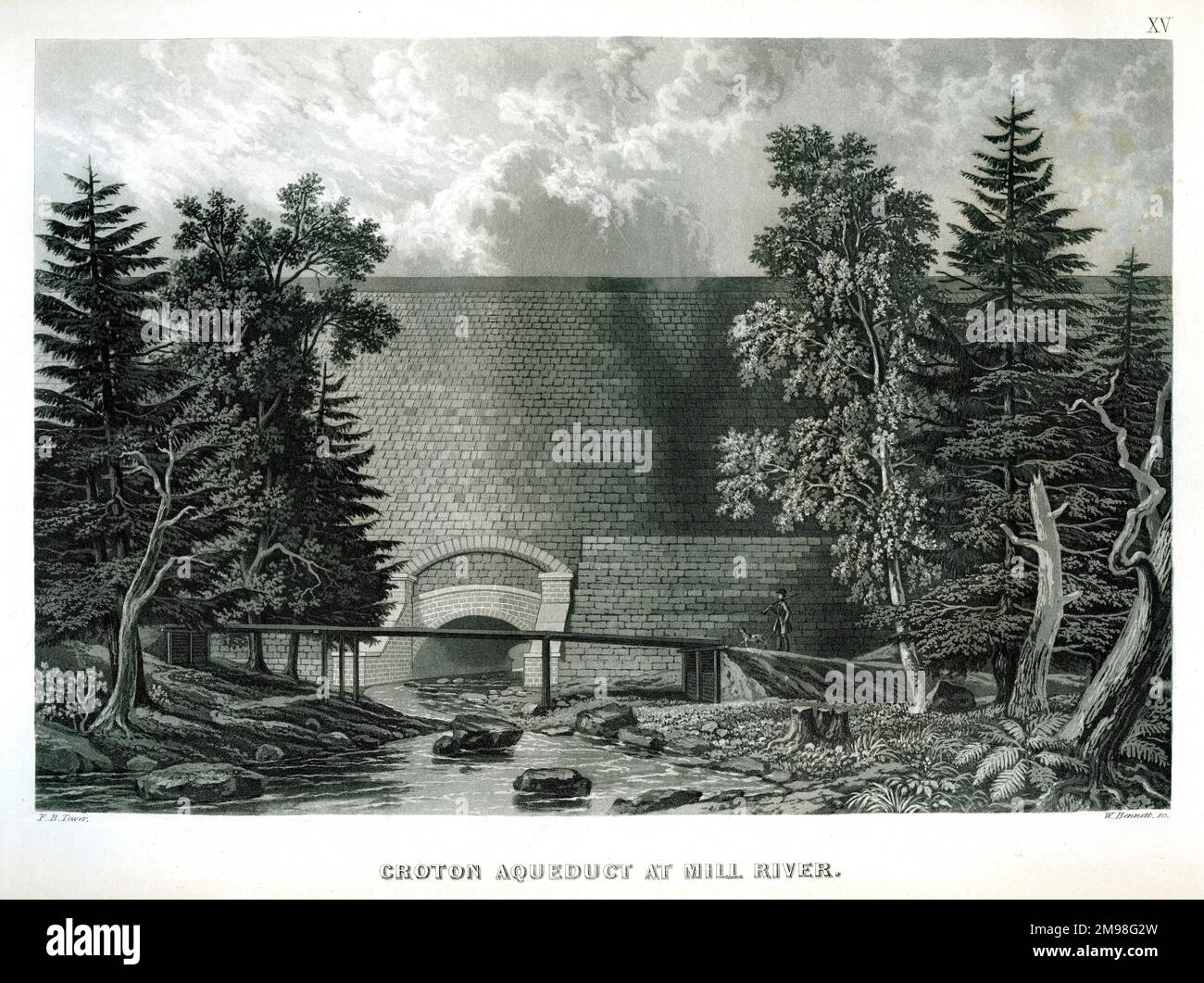 Old Croton aqueduct at Mill River. The aqueduct was built 1837-42 to ...