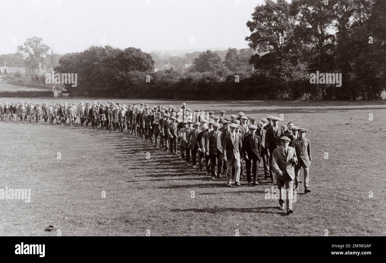 Young men in the University Officers' Training Corps at Woodcote Park ...